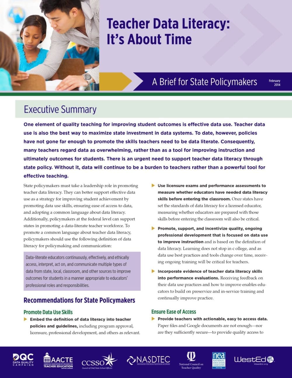 Teacher Data Literacy: It’s About Time - Data Quality Campaign