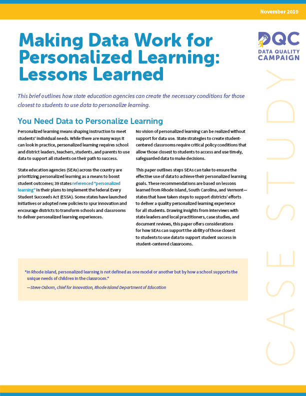 Using Data to Personalize Learning: Case Study | DQC