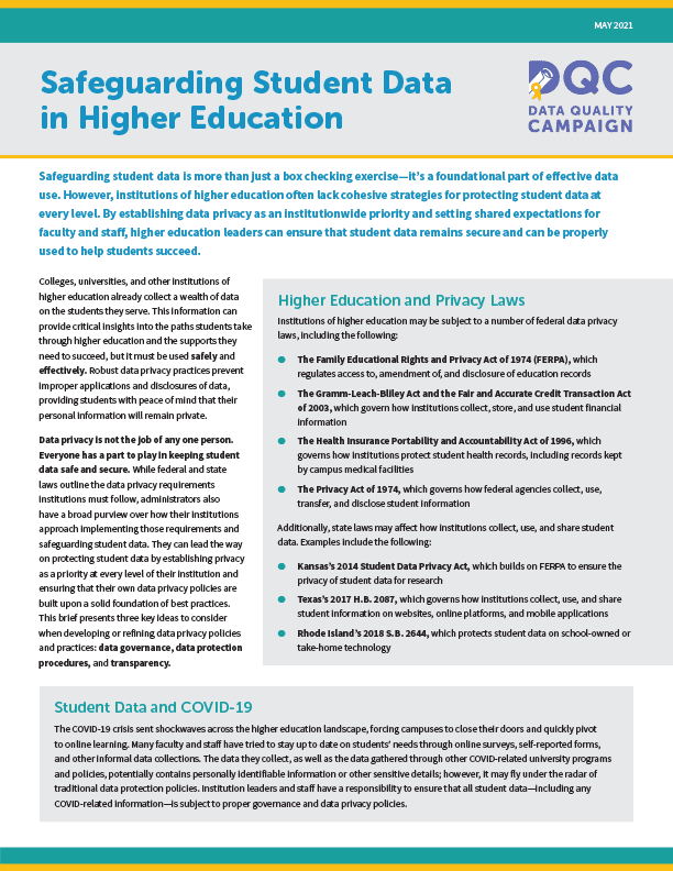 Safeguarding Student Data in Higher Education | DQC