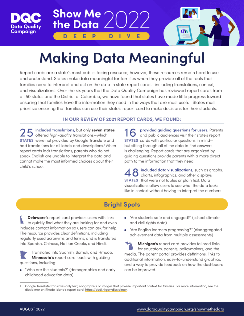 SMTD 2022: Making Data Meaningful | Data Quality Campaign