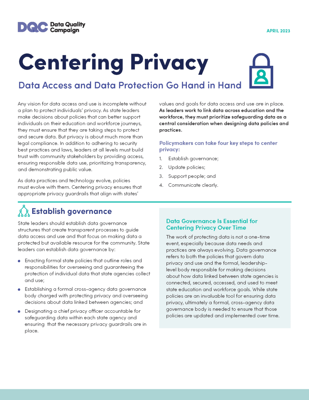 Centering Privacy | Data Quality Campaign